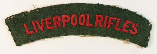 6th KING’S LIVERPOOL REGIMENT (LIVERPOOL RIFLES) WW1 Shoulder Title ...