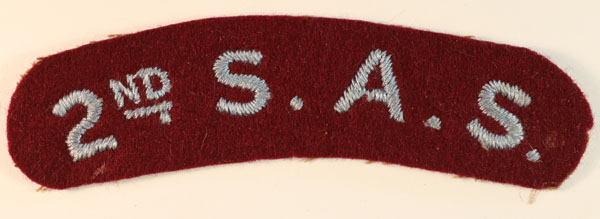 2nd S.A.S. WW2 Embroidered Shoulder Title Badge – RARE — Lot No. 4801 ...