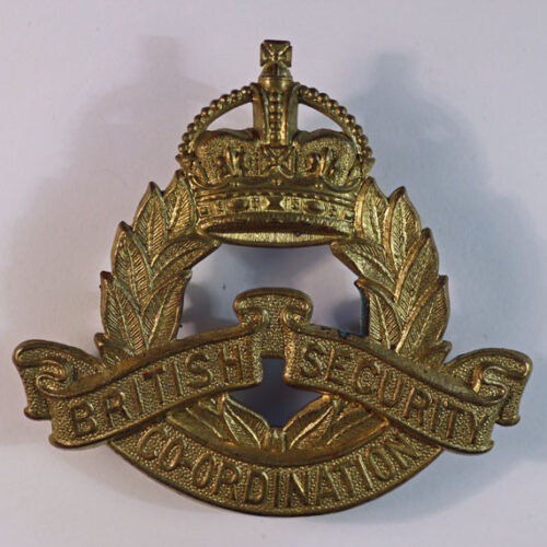 BRITISH SECURITY CO-ORDINATION WW2 Brass Cap Badge – RARE — Lot No ...