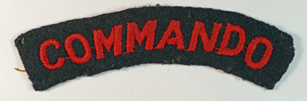 COMMANDO BRIGADE H.Q. WW2 Embroidered Shoulder Title Badge — Lot No ...