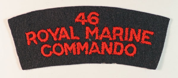 46/ROYAL MARINE/COMMANDO WW2 Embroidered Shoulder Title Badge — Lot No ...
