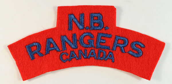 N.B./RANGERS/CANADA WW2 Paste Back Embroidered Shoulder Title Badge ...