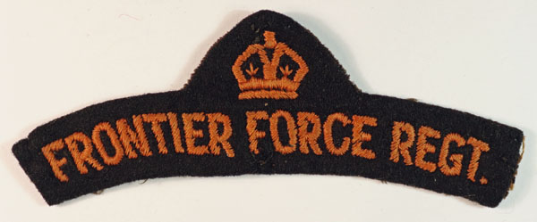 FRONTIER FORCE REGT. WW2 Indian Embroidered Shoulder Title Badge — Lot ...