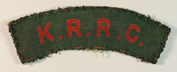 K.R.R.C. – KING’S ROYAL RIFLE CORPS WW2 Printed Shoulder Title Badge ...