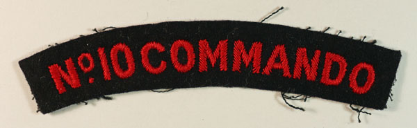 No.10 COMMANDO WW2 Embroidered Shoulder Title Badge — Lot No. 5556 ...