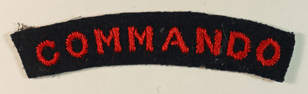COMMANDO BRIGADE H.Q. WW2 Embroidered Shoulder Title Badge — Lot No ...
