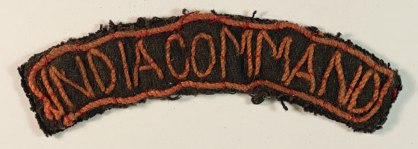 INDIA COMMAND WW2 Embroidered Shoulder Title Badge — Lot No. 5746 ...