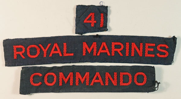 41/ROYAL MARINES/COMMANDO WW2 Cash’s Name Tape Shoulder Title Badge ...