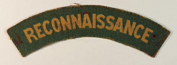 RECONNAISSANCE WW2 Printed Shoulder Title Badge – CALICO PRINTERS ...